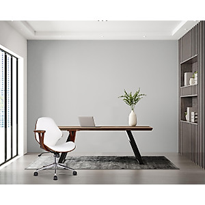 Porthos Home Lillian Mid-Century Office Chair, Water and Stain Resistant Faux Leather Upholstery, Tilt Mechanism, Height Adjustable, 360-degree Swivel, Sturdy Chrome Base with Wheels