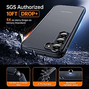 Meifigno Magic Series Samsung Galaxy S23 Plus 6.6" Case - Military Grade Drop Protection, Silky Touch Translucent Matte, Black