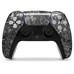 WraptorSkinz Skin Wrap compatible with Sony PS5 DualSense Controller Marble Granite 06 Black Gray (CONTROLLER NOT INCLUDED)