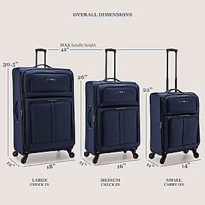 U.S. TRAVELER Anzio Softside Expandable Spinner Luggage, Burgundy, 3-Piece Set (22/26/30)
