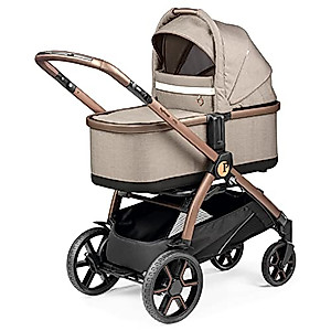 Ypsi – Compact Single to Double Stroller – Compatible with All Primo Viaggio Infant Car Seats & Ypsi Bassinets - Made in Italy - Mon Amour (Beige, Pink, & Rose Gold)
