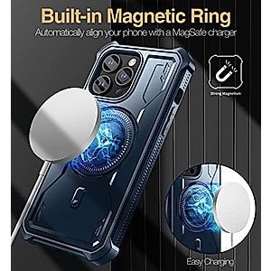 Dexnor Magnetic Case for iPhone 14 Pro Max, Compatible with MagSafe, [Built in Screen Protector and Kickstand] Full-Body Heavy Duty Case Protective Cover for iPhone 14 Pro Max 6.7 Inch,Navy Blue