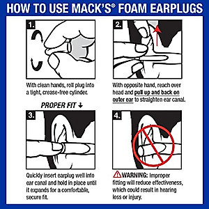 Mack's Ultra Soft Foam Earplugs, 100 Pair Bag - 33dB Highest NRR, Comfortable Ear Plugs for Sleeping, Snoring, Travel, Concerts, Studying and Loud Noise | Made in USA