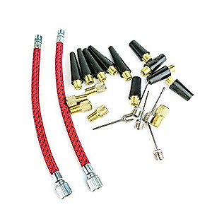 22 Pieces Pump Ball Needle Inflator Kit, Pump Adapter Needle Nozzle Adapter Inflator Kit