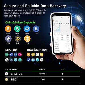 ySky MFi Certified Crypto Hardware Wallet for Bitcoin,Ethereum,ERC Tokens,Work with iPhone iPad - Safeguard Your Crypto to Securely Buy, Eaisly Manage and Grow All Your Digital Assets