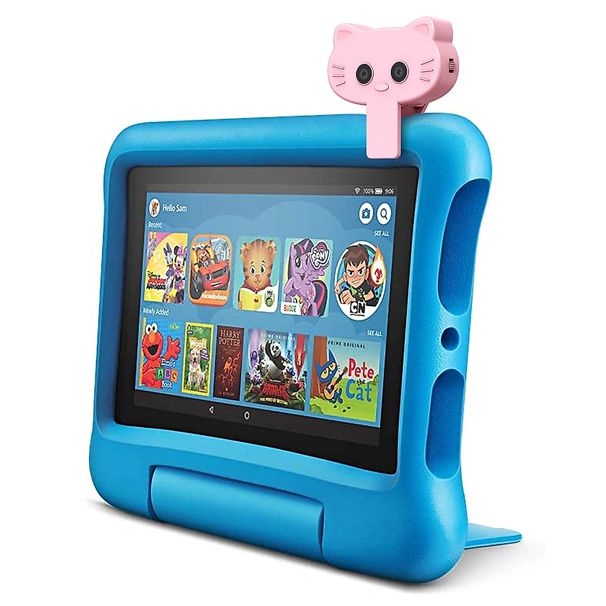 CPLUS Distance Sensor for Kids – Sensor Alarm for Nearsightedness Prevention – Cute Pink Cat Design – Professional Child Distance Alarm – Fire HD 7 8 10 Kids Tablet