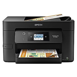 Epson Workforce Pro WF-3823 Wireless Color All-in-One Inkjet Printer, Black - Print Scan Copy Fax - 2.7" Touchscreen, 21 ppm, 4800 x 2400 dpi, Auto 2-Sided Printing, 35-Sheet ADF, 8.5 x 14, Ethernet