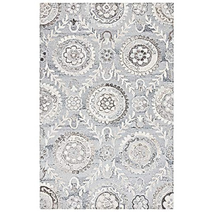 Safavieh Suzani Collection 2' x 3' Grey SZN334F Handmade Boho Wool Area Rug