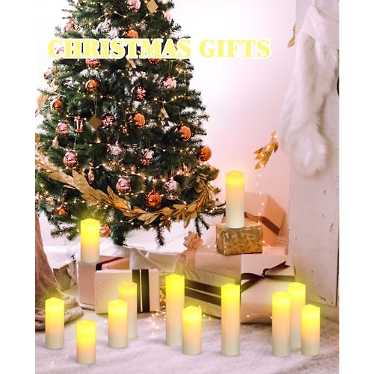Da by Flameless Candles with Remote Control LED Battery Candle Set of 12