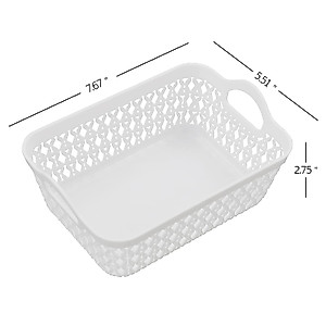 Nesmilers 12 Packs Small Storage Basket Tray, White Desktop Tray Baskets