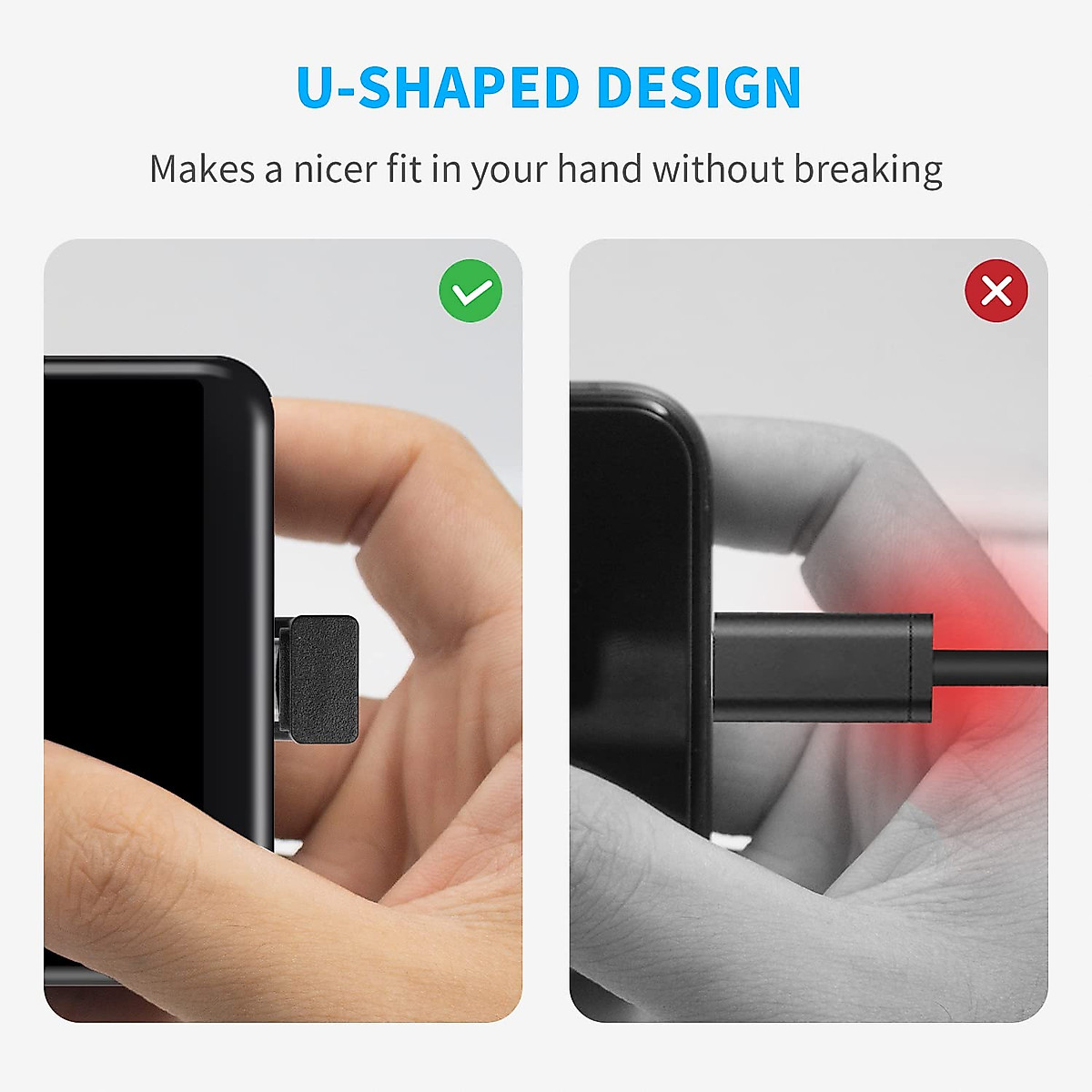 Poyiccot USB C U Shape Adapter, (3Pack) USB C 180 Degree Adapter, 10Gbps USB C to USB C Extension Adapter (Type-C 3.1 Gen 2) for Mobile Phone, Laptop