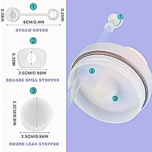 HUSFER Straw Cover, Stanley Cup Accessories, Spill Proof Stopper Set for Stanley Cup - 40oz 30oz, Stanley Straw Cover, Silicone Leak Stopper and Lid Plug for Tumbler Compatible with Stanley Cup (1.0)