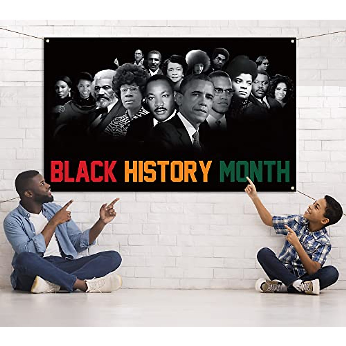 Nepnuser Black History Month Photo Booth Backdrop African American Festival Holiday Party Decoration Art Poster Indoor Outdoor Wall Decor-5.9×3.6ft