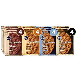 GU Energy Stroopwafel Variety Pack Sports Nutrition Waffle, Caffeine Included, and Kosher Dairy, On-The-Go Energy for Any Workout, 16 Count