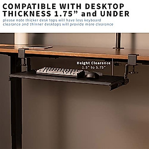 VIVO Large Height Adjustable Under Desk Keyboard Tray, C-clamp Mount System, 27 (33 Including Clamps) x 11 inch Slide-Out Platform Computer Drawer for Typing, Black, MOUNT-KB05HB