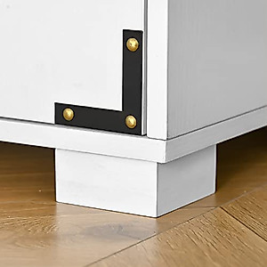 HOMCOM Industrial Kitchen Pantry Cabinet with 4 Doors and Storage Shelves, Freestanding Storage Cabinet, White