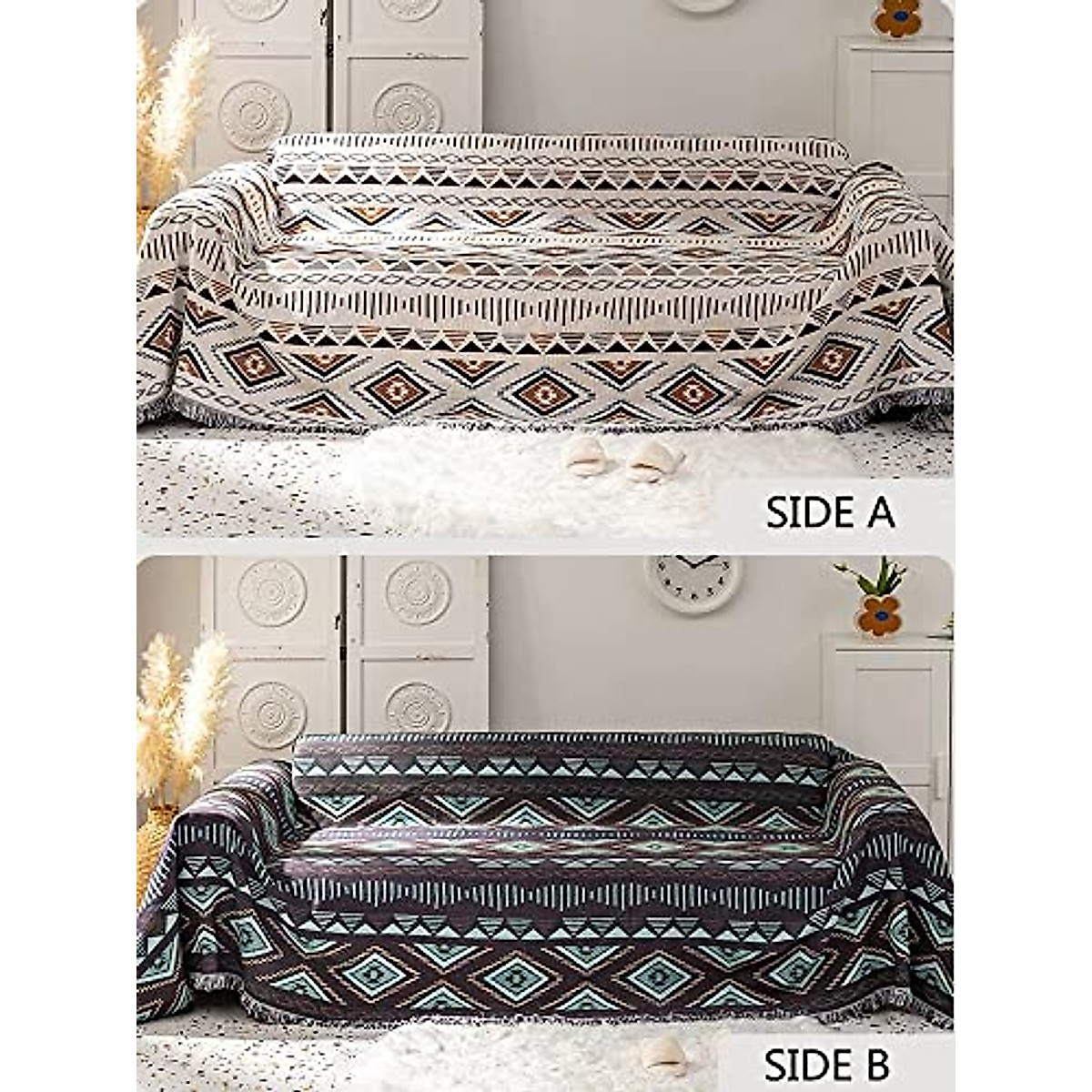 Lqprom Southwest Throw Blankets Aztec Southwest Throws Cover for Couch Chair Sofa Bed Outdoor Beach Travel 51"x63"