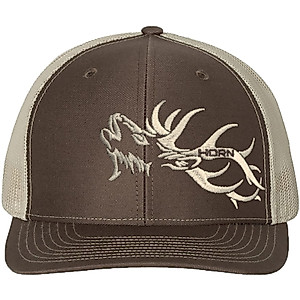 HORN GEAR Trucker Hat - Hunting Hat Series - Elk Hat Edition (Brown/Khaki)