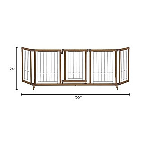Richell Wide Premium Plus Gate Mini, for Small Dog, Fit Openings from 55” to 72” Wide