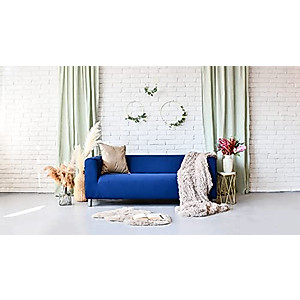 MASTERS OF COVERS Pure Cotton Klippan Loveseat Slipcover for The IKEA 2 Seater Klippan Loveseat Sofa Cover Replacement-Cotton Blue