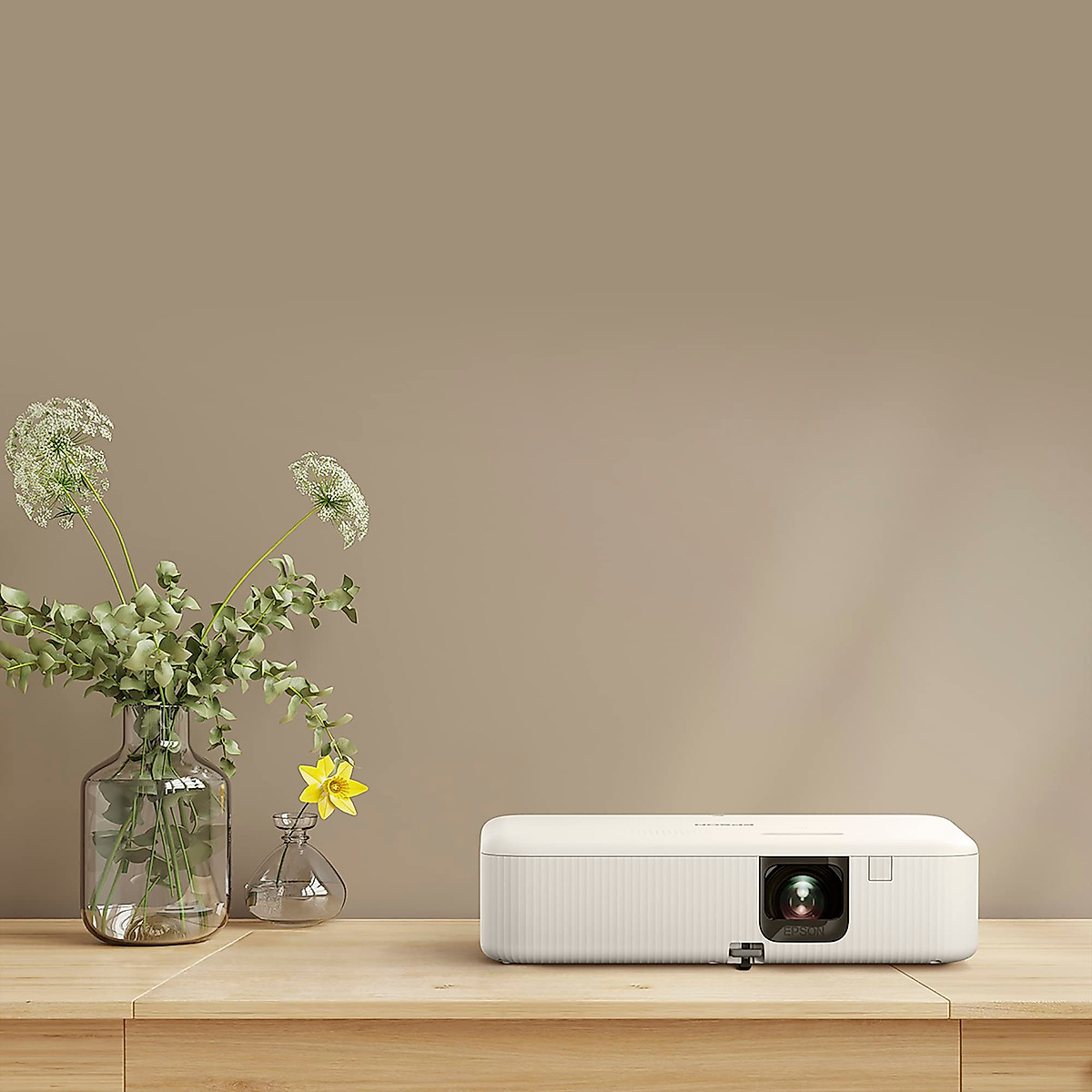 2022 New Upgrade Epson EpiqVision Flex CO-FH02 Full HD 1080p Smart Streaming Portable Projector, 3-Chip 3LCD, 3,000 Lumen Color/White Brightness, Android TV, Bluetooth, 5W Speaker, Home Entertainment