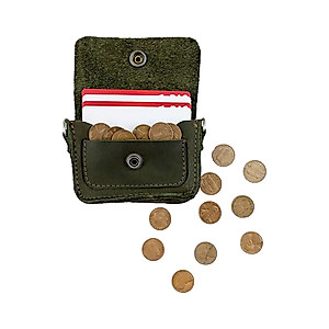 Hide & Drink, Leather Mini Briefcase Card Holder, Holds Up to 10 Cards Plus Folded Bills, Case, Cash Organizer, Accessories, Handmade Includes 101 Year Warranty (Dark Jade)