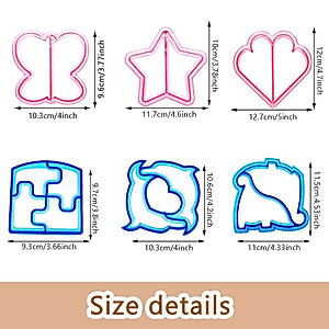 Sandwich Cutter and Sealer, 6 Pcs Bread Decruster Sandwich Cutter Pancake Maker Dinosaur Butterfly Dolphin Heart Puzzle Shape DIY Cookie Sandwich Cutters for Kids Bento Box