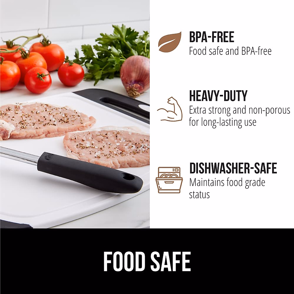 Gorilla Grip Drawer and Shelf Liner and Durable Kitchen Cutting Board, Shelf Liner Size 17.5 in x 10 FT, Strong Grip, Cutting Board Set of 3, Nonslip Handle and Border, Both in Black, 2 Item Bundle