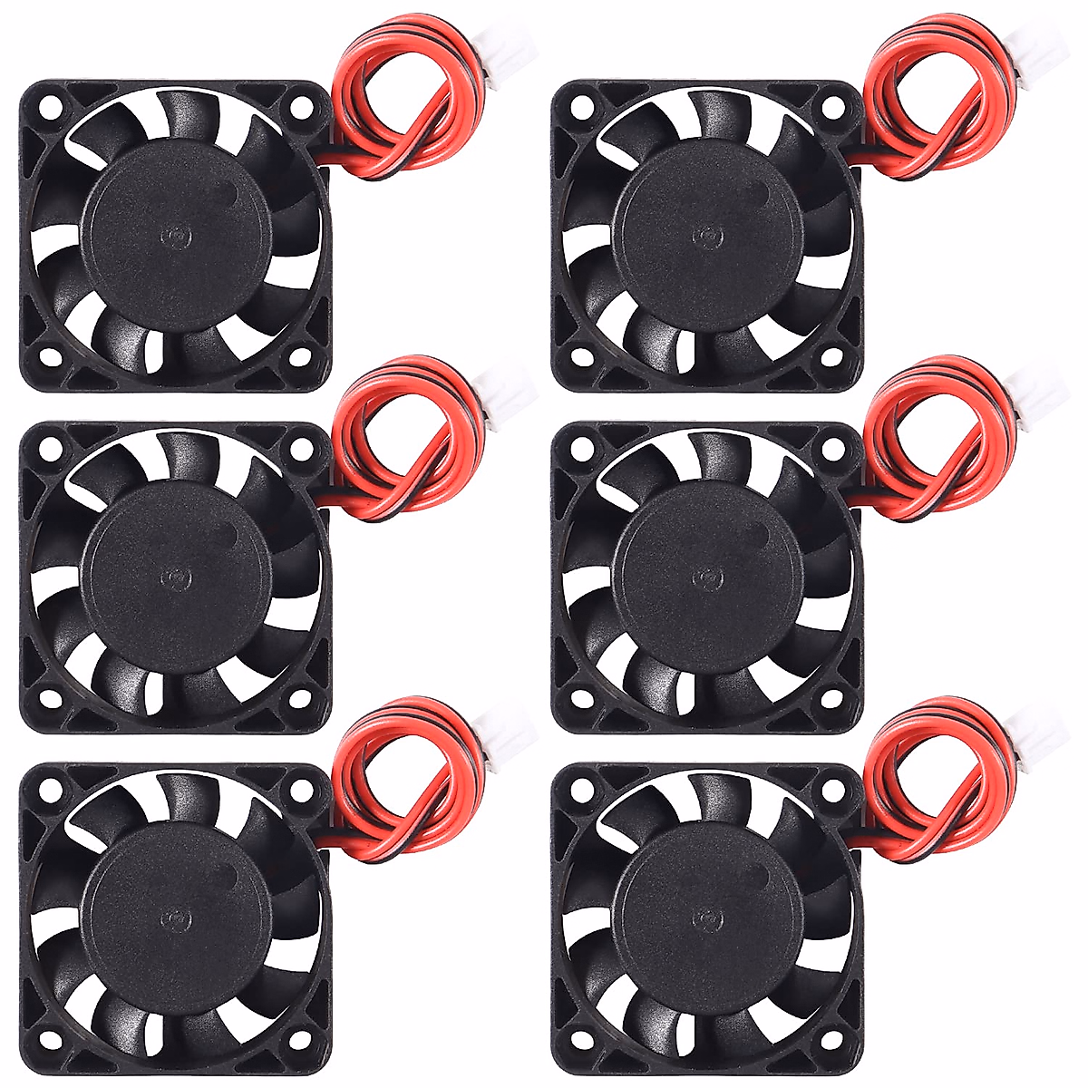 AEDIKO 6pcs 4010 Fan DC 12V 3D Printer Cooling Fan Mini Brushless Fan 40x40x10mm with 2 Pin Terminal for 3D Printer, DVR and Other Small Appliances Series Repair