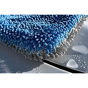 [Dreadnought XL] Microfiber Car-Drying Towel, Superior Absorbency for Drying Cars, Trucks, and SUVs, Double-Twist Pile, One-Pass Vehicle-Drying Towel (20"x40", Blue/Gray) 1-Pack