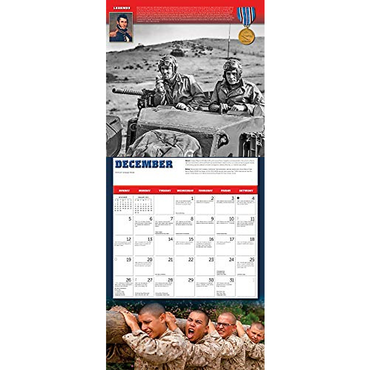 Marines Wall Calendar 2021, Monthly January-December 12'' x 14"