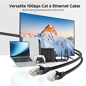 Cable Matters 10Gbps 5-Color Combo Snagless Short Cat 6 Ethernet Cable 5 ft (Cat 6 Cable, Cat6 Cable, Internet Cable, Network Cable)