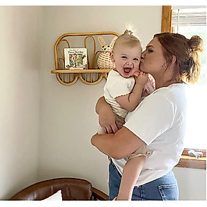 Bamboo Floating Shelf, HANDCRAFTED, Rattan Shelf, Rattan Wall Shelf, Small Shelf Nursery, Decorative Shelves for Wall, Boho Nursery Wall Decor, Cute Wall Shelves, Kids, Bohemian Floating Bookshelves