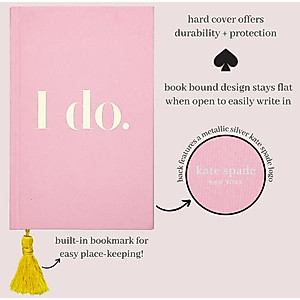Kate Spade New York Women's Pink Bridal Journal, 8.25" x 5.25" Bound Notebook with 200 Lined Pages, I Do