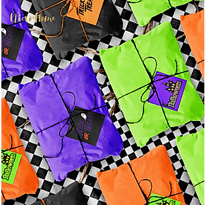 NICROHOME 24 Sheets Halloween Wrapping Paper in 4 Colors, 20 x 28Inch Dark Tissue Paper for Gift Bags, Box Wrapping, Wrapped Small Gifts, DIY Craft