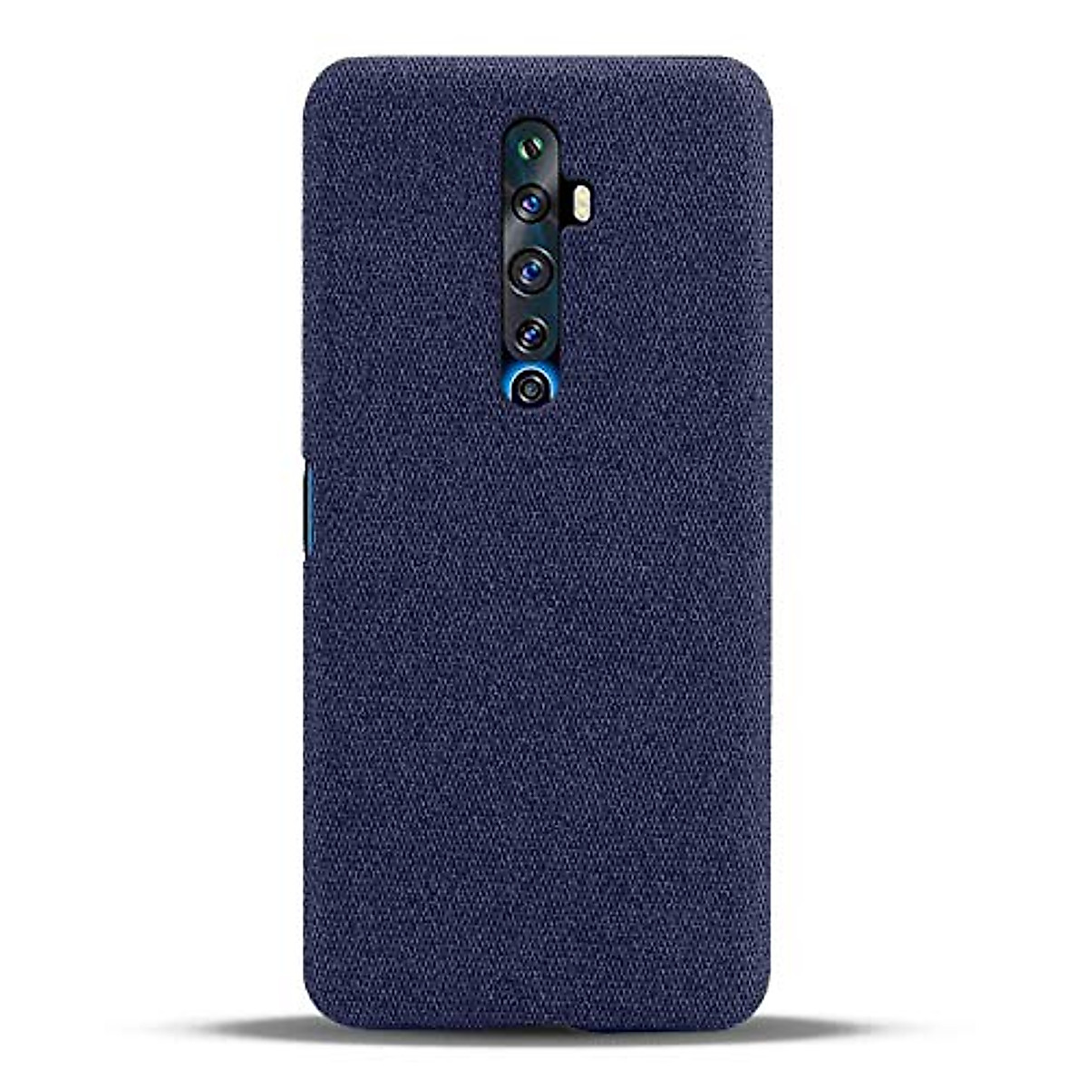 LUSEHNG Case for Oppo Reno2 Z/F, Solid Color Canvas Smartphone Cover for Oppo Reno2 Z/F, Slim Duaable Lightweight - Blue