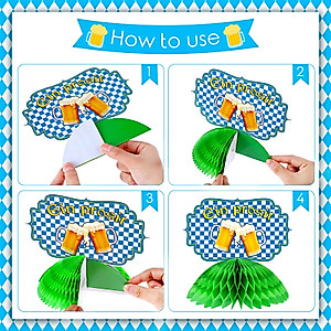 10 PCS Oktoberfest Party Decorations Oktoberfest Honeycomb Centerpieces Oktoberfest Table Centerpieces Bavaria Theme Party Supplies Beer Party Table Decorations German Beer Festival Decorations