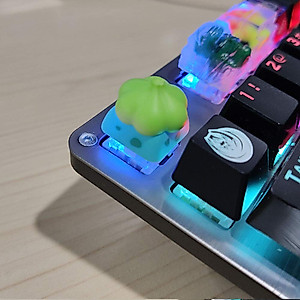 HFSECURITY Little Fire Dragon Frog Seed Design Resin Keycaps for Cherry Mx Switch Mechanical Gaming Keyboard Use SA R1 (FrogSeed)