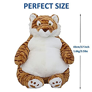 ronivia Tiger Weighted Stuffed Animals, 17" 3.5 lbs Weighted Tiger Plush Large Weighted Plush Animal Toy Pillow Gifts for Boys and Girls