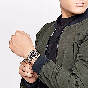 Seiko Men's 5' Japanese Automatic Stainless Steel Casual Watch, Color: Black dial (Model: SNK617)