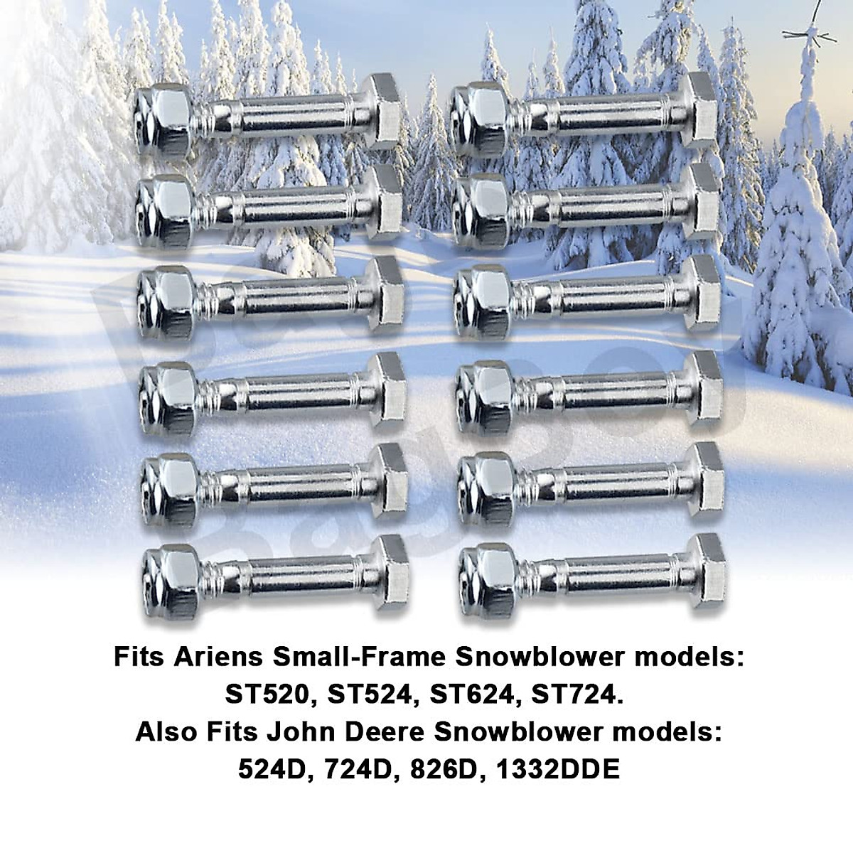 1/4" Shear Bolt and Nut 53200500 12 Pack Compatible with Ariens ST520 ST524 ST624 ST724, 53200500 Shear Bolt and Nut Kit Fits 532005 05907100 AM123342 Two-Stage Snowthrower & More (1/4" x 1-9/16")