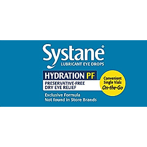 ALCON Systane Hydration Preservative-Free Lubricant Eye Drops, Transparent, 0.6 Fl Oz, 30 Count