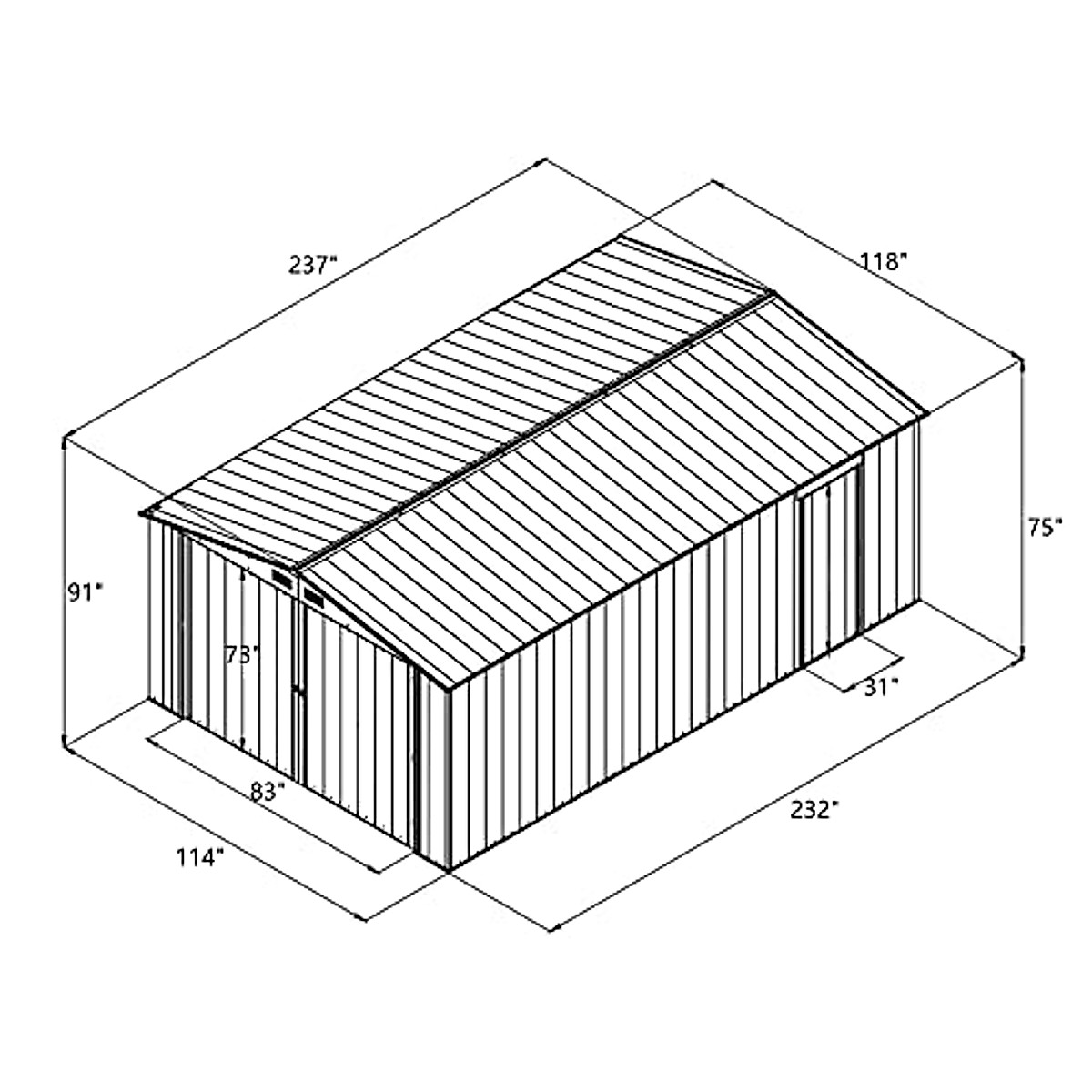 Outdoor Storage Shed 20x10 FT, Metal Garden Shed for Car,Truck,Bike, Garbage Can, Tool, Lawnmower, Outdoor Storage Galvanized Steel with Lockable Door for Backyard, Patio, Lawn