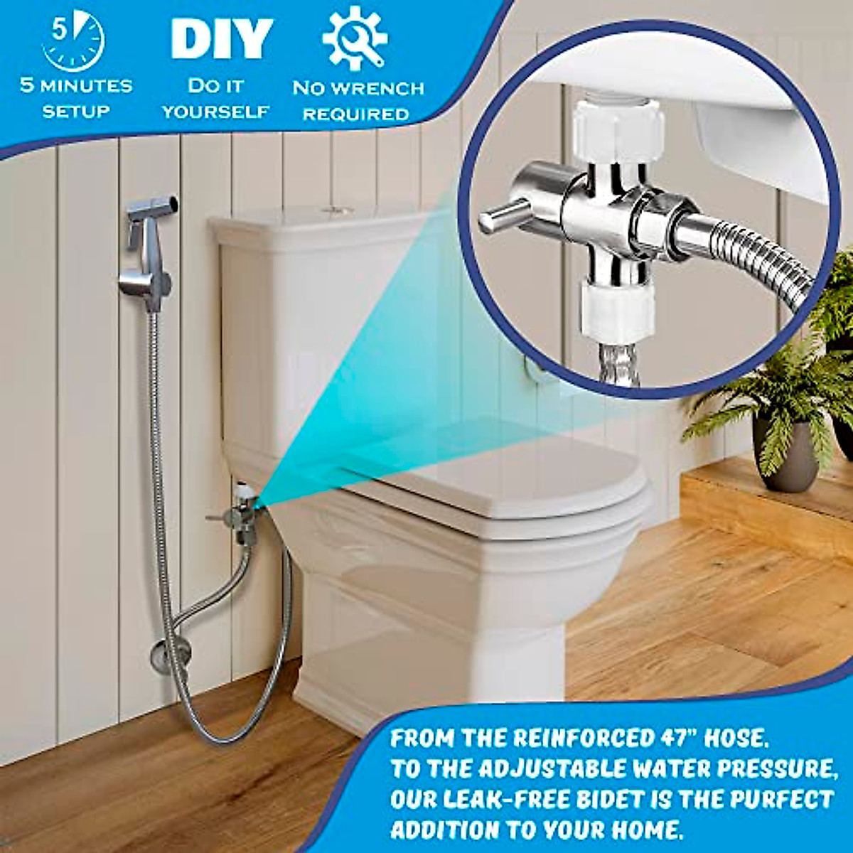 AVAbay Handheld Bidet Sprayer for Toilet - Jet Sprayer for Toilet - Adjustable Water Pressure - Easy to Install Toilet Water Sprayer - Bidet Attachment for Feminine Wash and Cloth Diaper Sprayer
