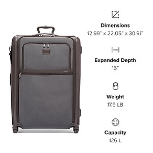 TUMI - Alpha Extended Trip Expandable 4-Wheeled Packing Case Suitcase - Great for Extended Travel of Shared Packing - Rolling Luggage for Men and Women - Anthracite