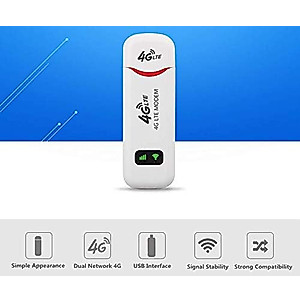 Yoidesu 4G LTE USB Modem,100Mbps Mobile Router,Network Hotspot,3G 4G Modem,Router,Support LTE B1/B3/B7/B8/B20 SIM/USIM FDD,WCDMA,TF Slot up to 32GB,Portable