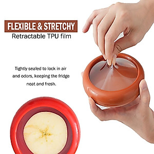 Silicone Food Storage Containers - Avocado Saver, Reusable Vegetable Storage Containers for Refrigerator, Perfect Silicone Containers for Avocados, Lemons, Onions, Tomatoes, Keeps Food Fresh, 4 pack