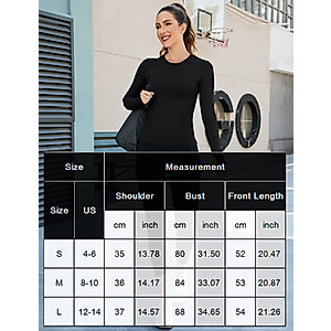Loovoo Women Workout Tops Women's Long Sleeve Running Shirts with Thumbholes Stretch Breathable Athletic Base Layer T-Shirt
