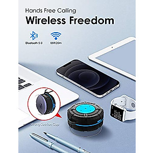 SKYWING Soundace S8 5W Shower Speaker Waterproof IPX7 Bluetooth Speaker with Suction Cup & Hook, Premium Portable Wireless Speaker for iPhone Phone Tablet Shower Beach Pool