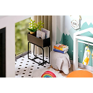 GuDoQi DIY Miniature Dollhouse Kit, Tiny House kit with Furniture and Music, Miniature House Kit 1:24 Scale, Great Crafts Gift for Birthday Christmas Day, Comfortable Life